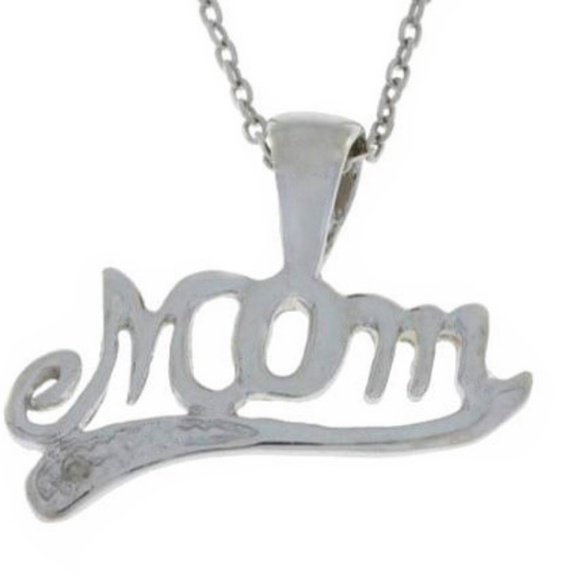Jewelry | Mom Diamond Pendant Necklace Sterling Silver | Poshmark